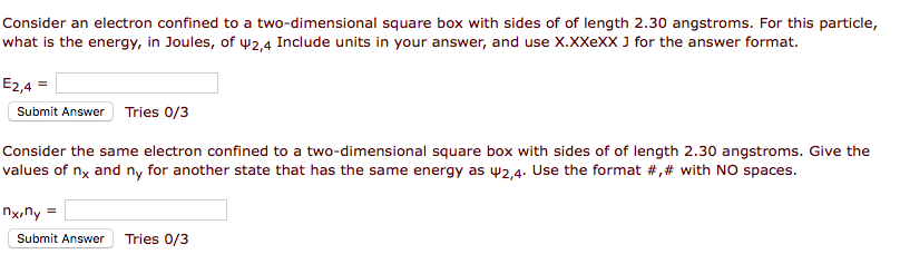 Solved Consider an electron confined to a two-dimensional | Chegg.com