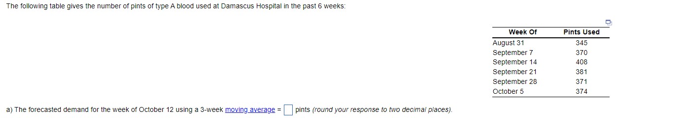 Solved The following table gives the number of pints of type | Chegg.com