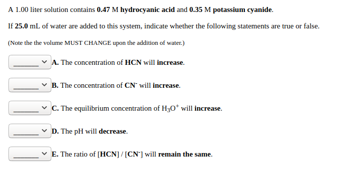 Solved A 1.00 liter solution contains 0.47 M hydrocyanic | Chegg.com