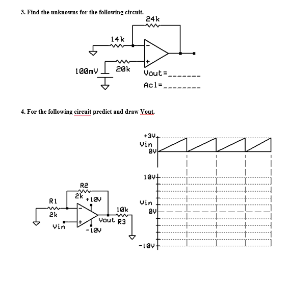 Solved 3. Find the unknowns for the following circuit. 4. | Chegg.com