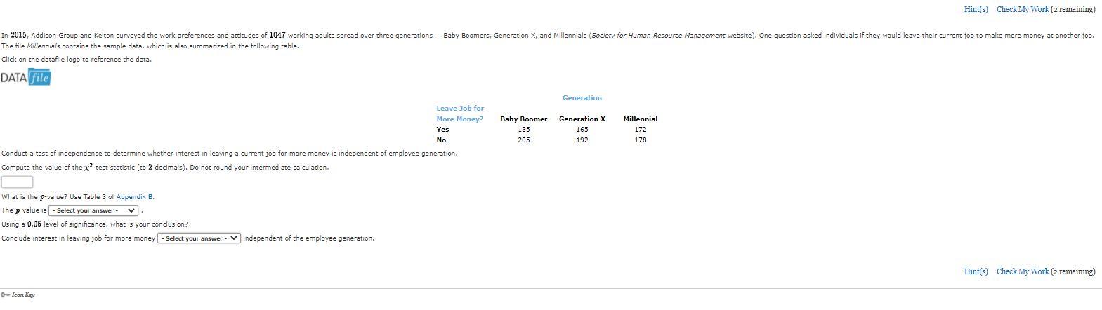 Solved Hint(s) Check My Work (2 remaining) In 2015, Addison | Chegg.com