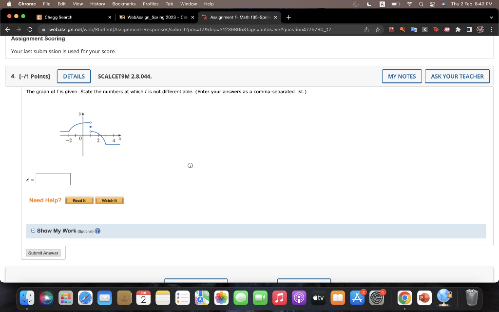 Solved 4. [-/1 Points] DETAILS SCALCET9M 2.8.044. MY NOTES | Chegg.com