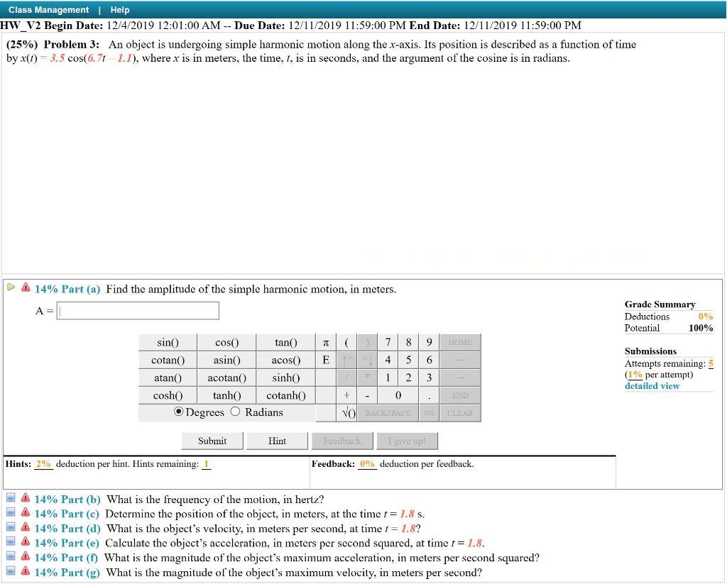 Solved Class Management | Help HW V2 Begin Date: 12/4/2019 | Chegg.com