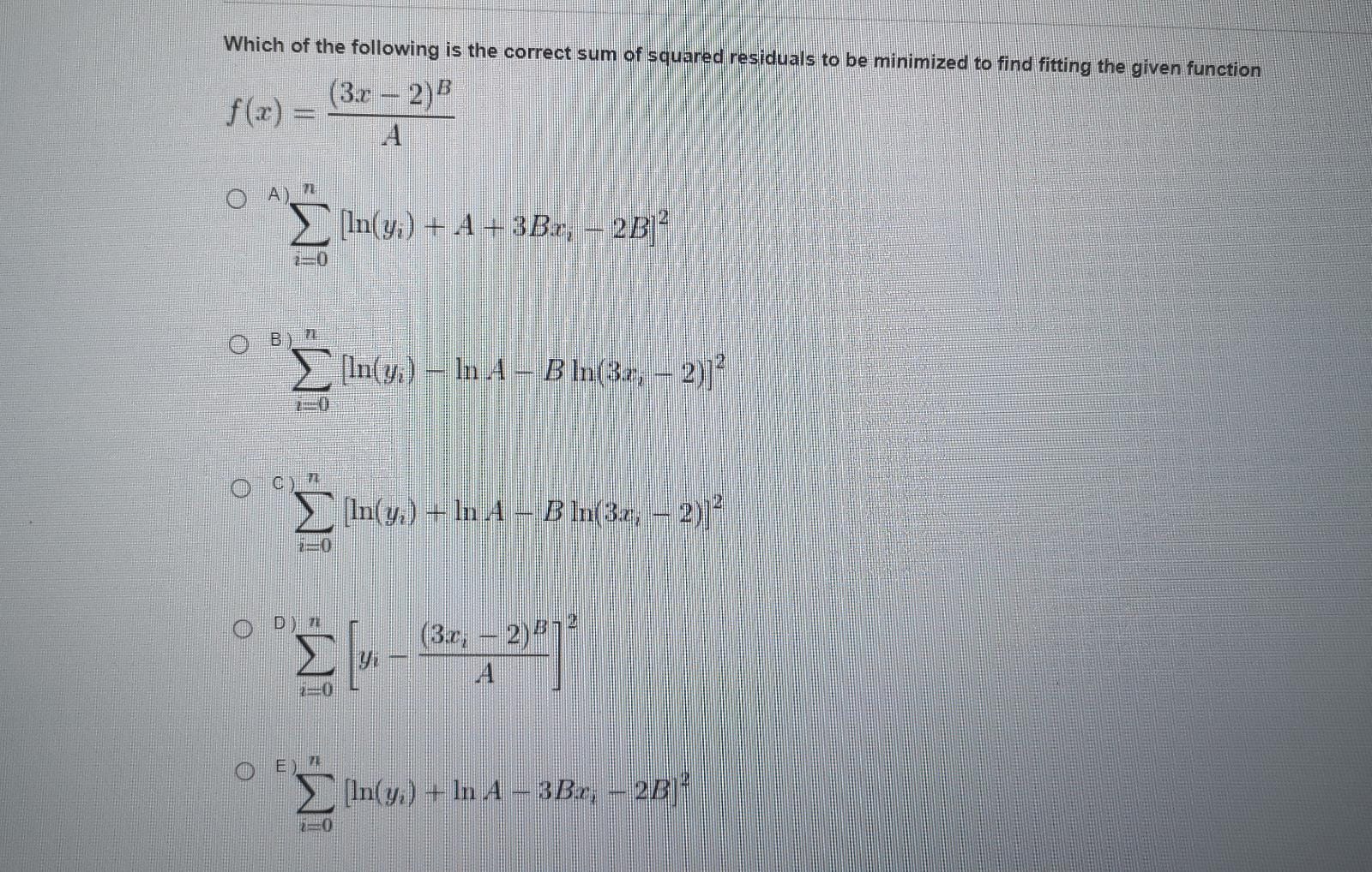 Solved Which of the following is the correct sum of squared | Chegg.com