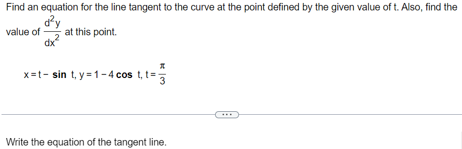 Solved Find an equation for the line tangent to the curve at | Chegg.com