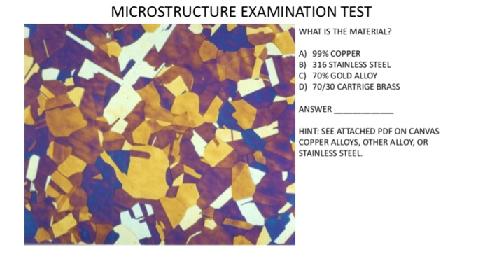 Solved MICROSTRUCTURE EXAMINATION TEST WHAT IS THE MATERIAL? | Chegg.com