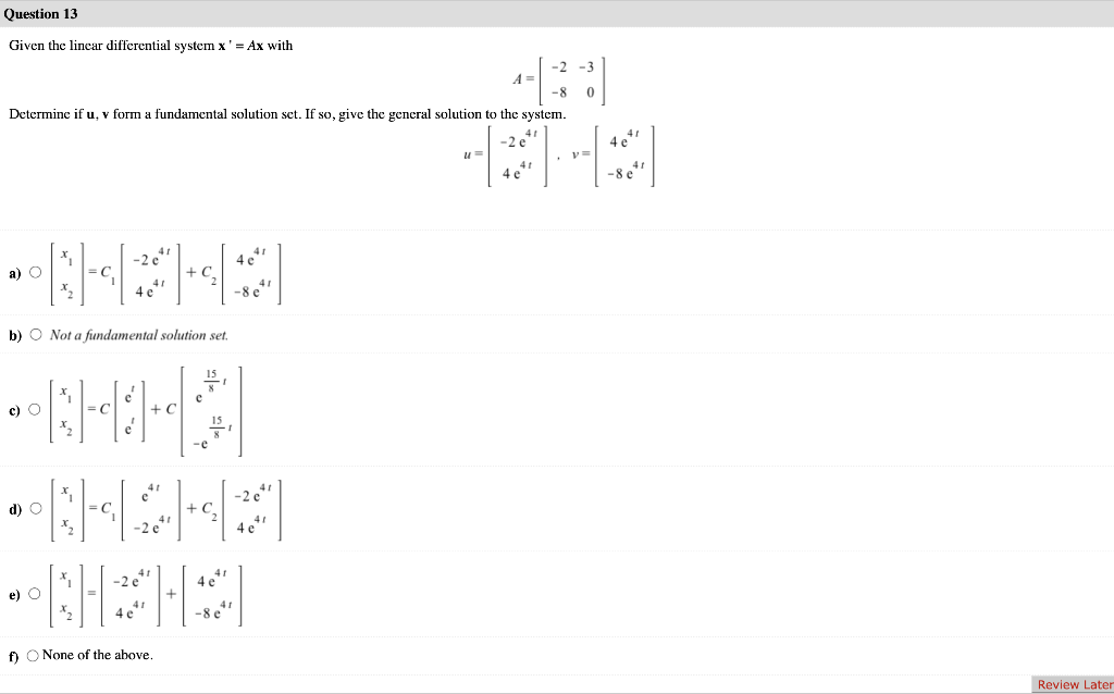 [Solved]: Given the linear differential system ( mathbf{