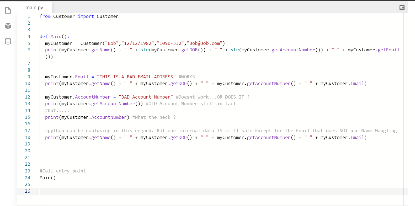 Solved class Employee: #Attributes\Properties of the | Chegg.com