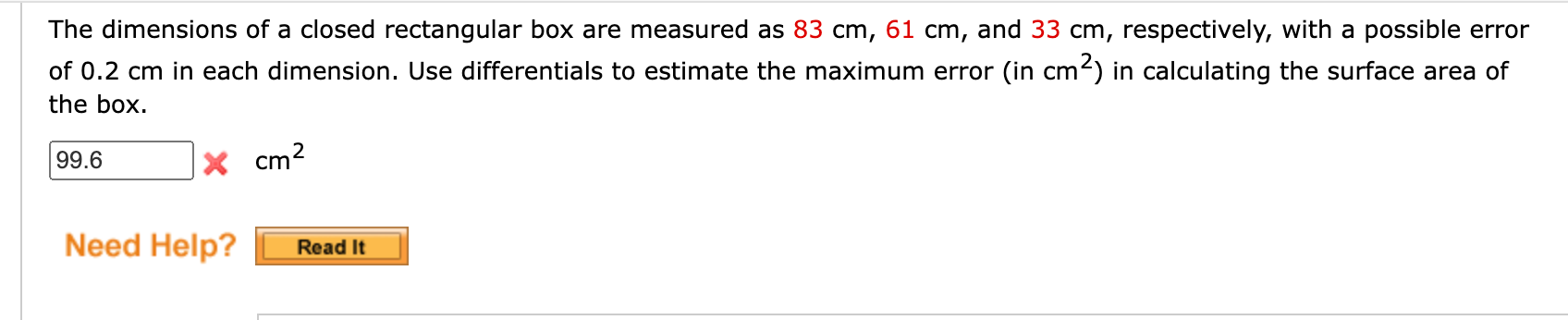 Solved The dimensions of a closed rectangular box are | Chegg.com