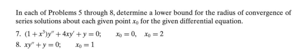 Solved In each of Problems 5 through 8 , determine a lower | Chegg.com
