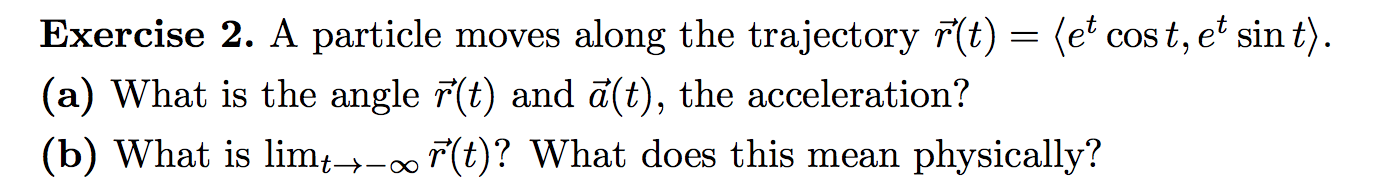 Solved Exercise 2. A particle moves along the trajectory | Chegg.com