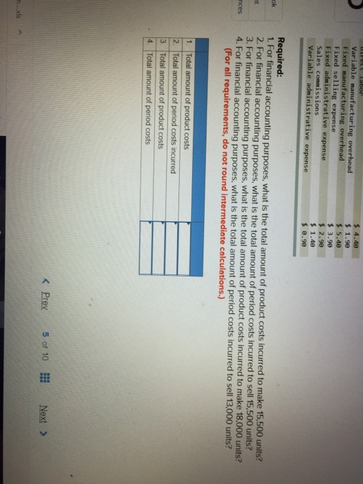 Solved Kubin Company's relevant range of production is | Chegg.com