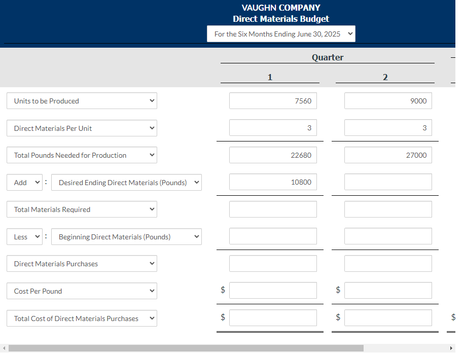 Solved On January 1, 2025, the Vaughn Company budget | Chegg.com