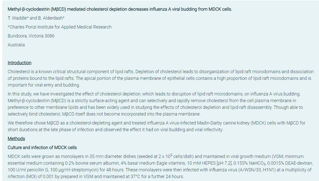 Solved Methyl-3-cyclodextrin (MBCD) mediated cholesterol | Chegg.com