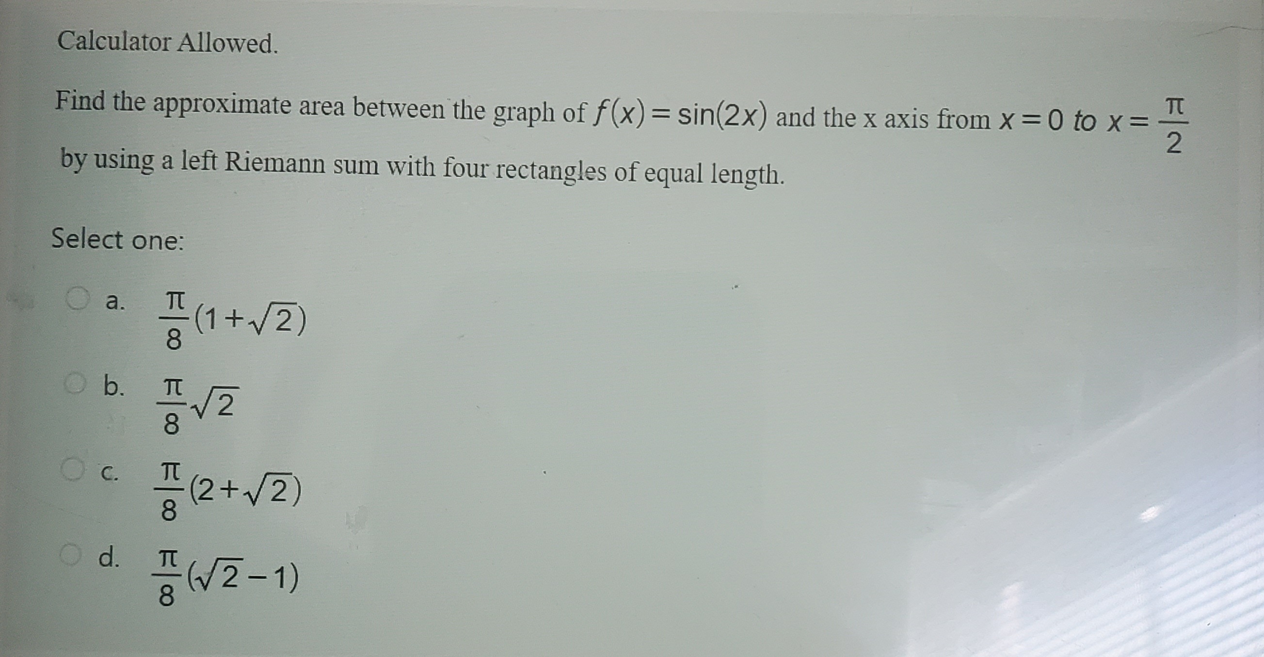 Solved Find the approximate area between the graph of | Chegg.com