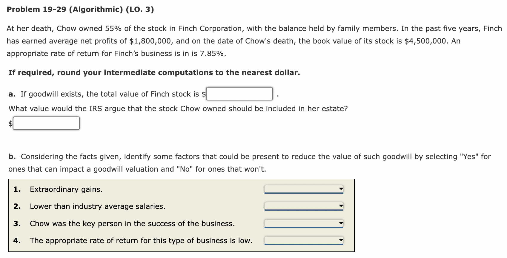 Solved Problem 19-29 (Algorithmic) (LO. 3) At her death, | Chegg.com Solved Problem 19-29 (Algorithmic) (LO. 3) At her death, | Chegg.com