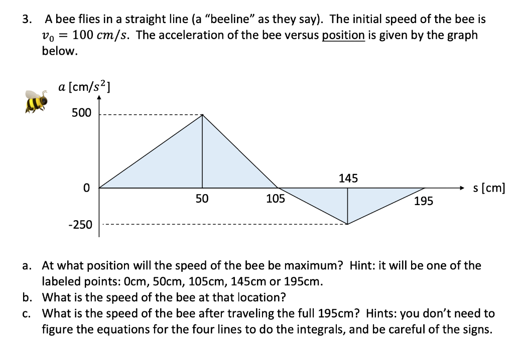 Solved 3. A bee flies in a straight line (a “beeline” as | Chegg.com