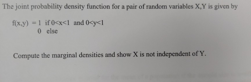 Solved The joint probability density function for a pair of | Chegg.com