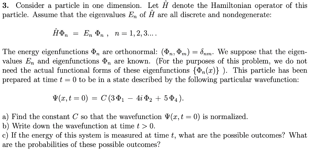 Solved 3. Consider a particle in one dimension. Let û denote | Chegg.com