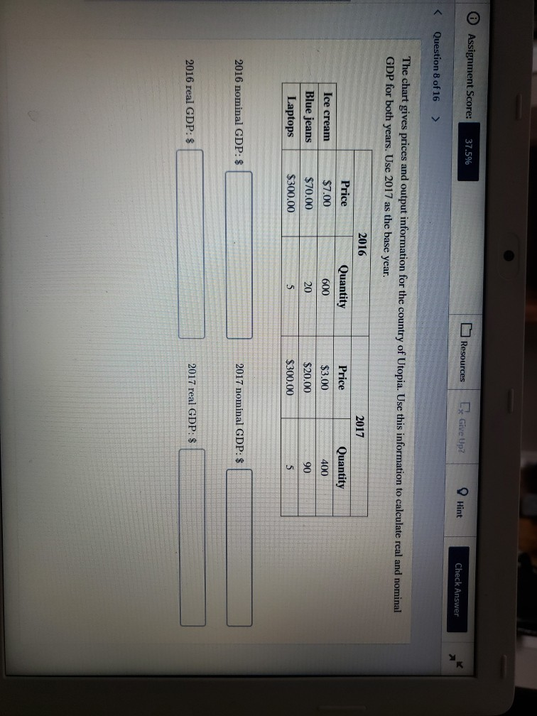 Solved Assignment Score: 37.5% Resources Give Up? Hint Check | Chegg.com
