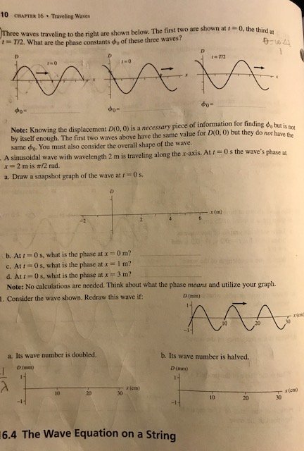 Solved 10 CHAPTEx 16 Traveling Waves Three waves traveling | Chegg.com