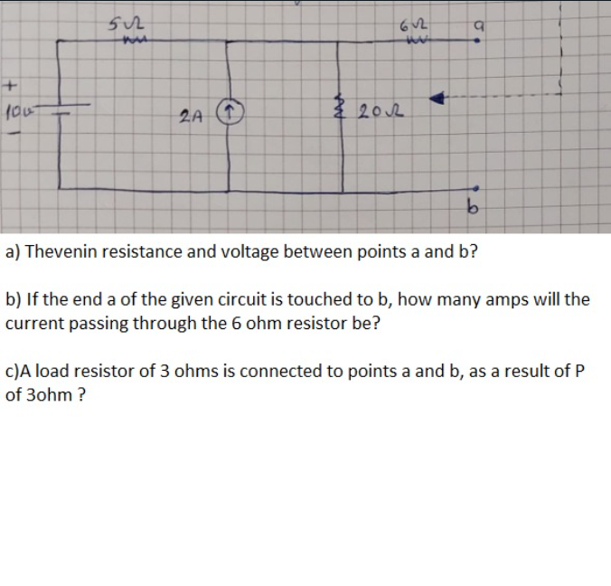 Solved a) Thevenin resistance and voltage between points a | Chegg.com