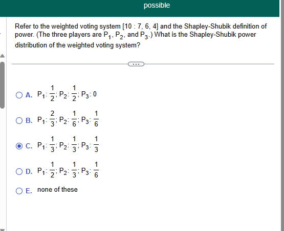 Solved possible Refer to the weighted voting system | Chegg.com