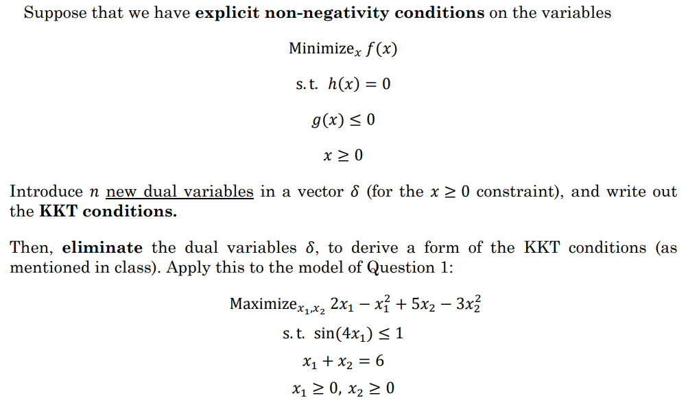 Suppose that we have explicit non-negativity | Chegg.com