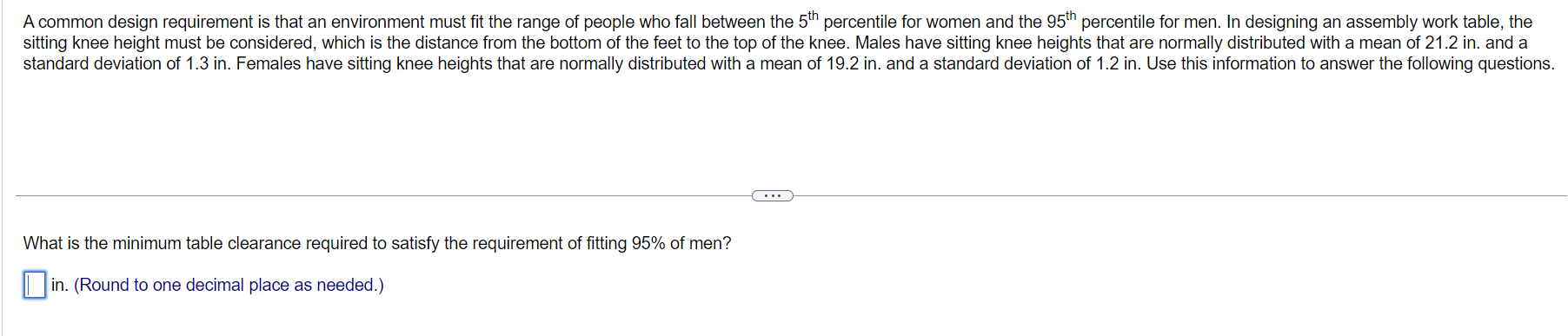 Solved What is the minimum table clearance required to | Chegg.com