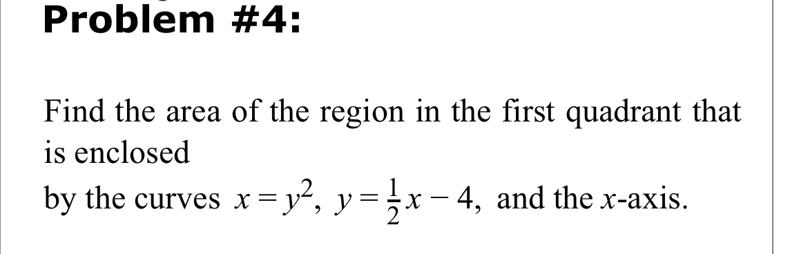 Solved Find the area of the region in the first quadrant | Chegg.com