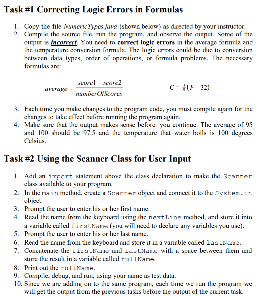 Solved Task #1 Correcting Logic Errors in Formulas 1. Copy | Chegg.com