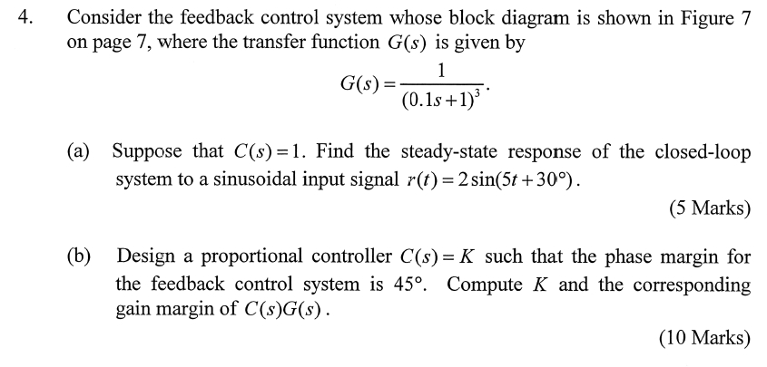 Solved 4. Consider the feedback control system whose block | Chegg.com