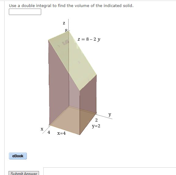 Solved Use a double integral to find the volume of the | Chegg.com