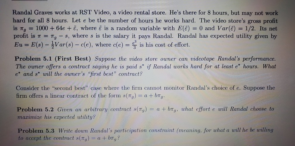 Randal Graves works at RST Video, a video rental | Chegg.com