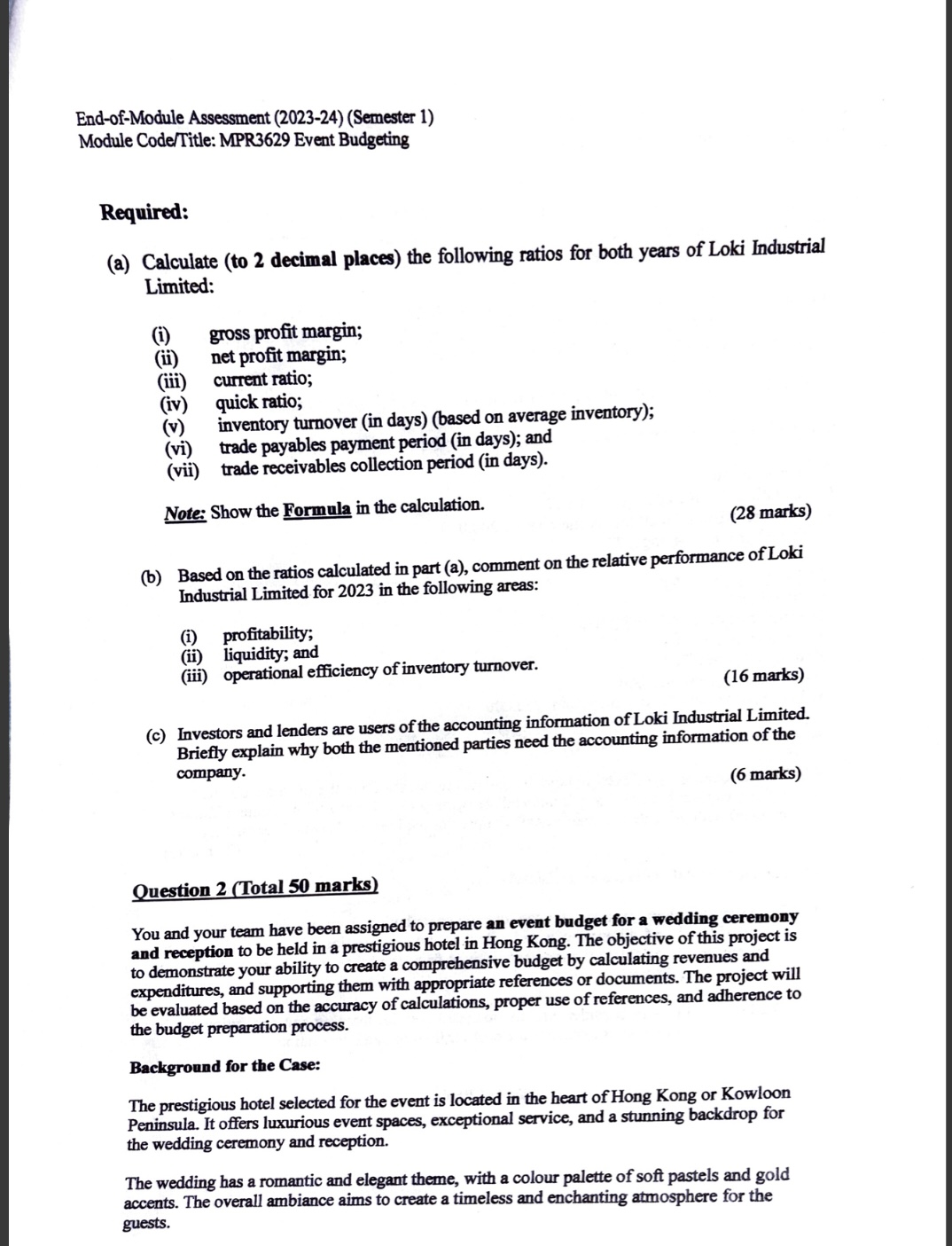 Solved End-of-Module Assessment (2023-24) (Semester 1) | Chegg.com