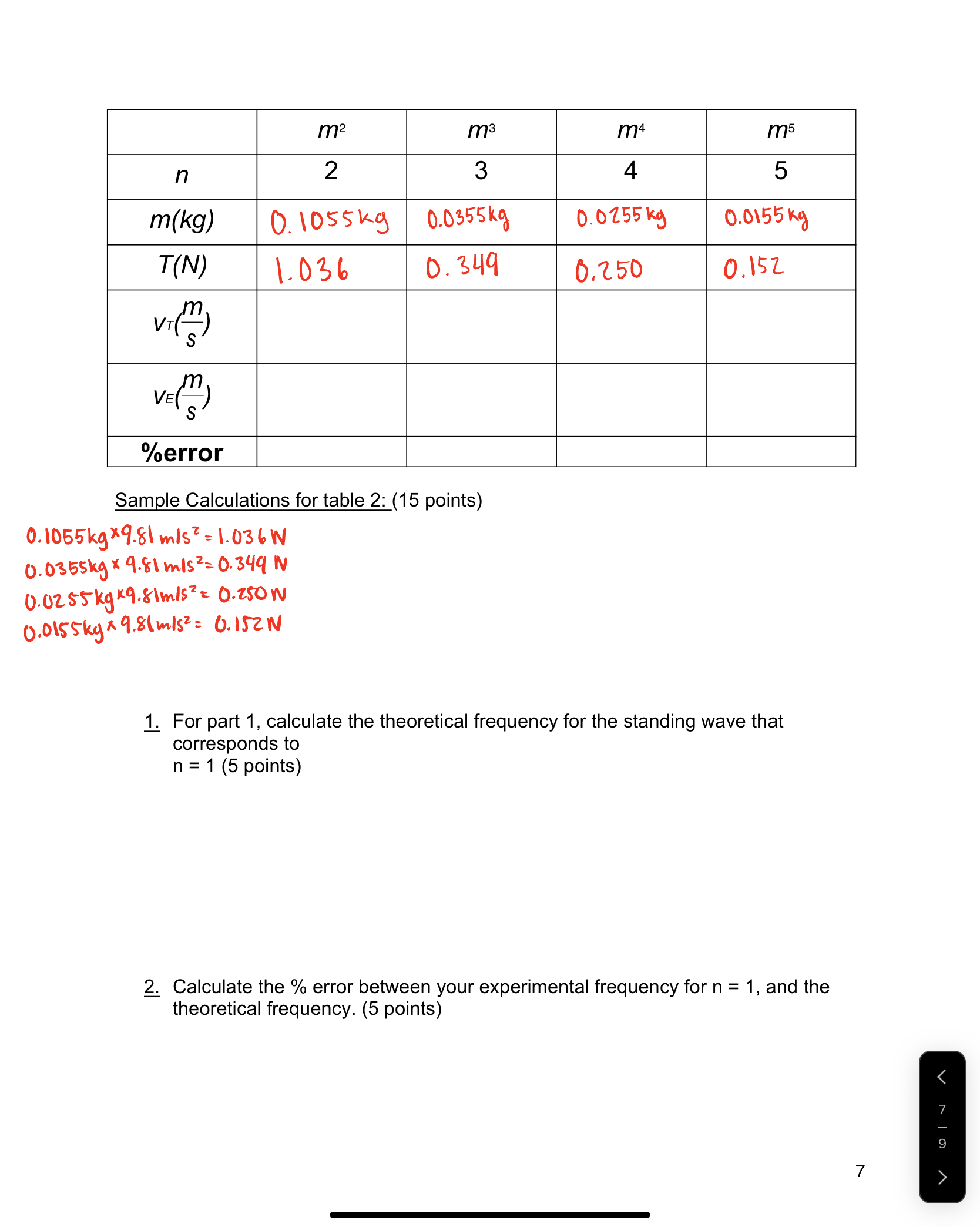 Solved Table for String (5 points) Table Part 2Sample | Chegg.com