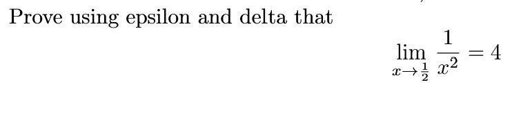Solved Prove using epsilon and delta that | Chegg.com