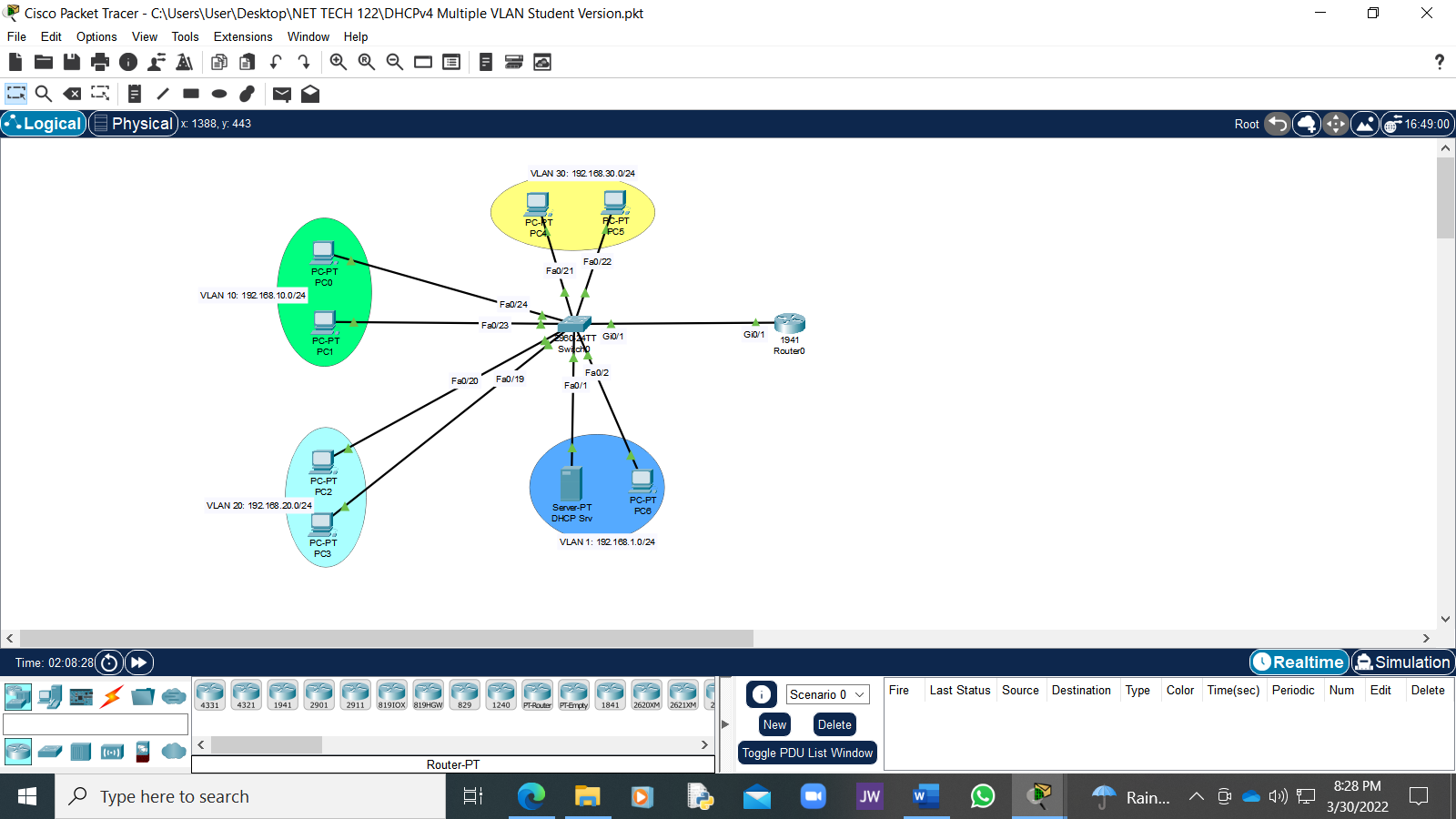 Solved - Х Cisco Packet Tracer - C:\Users\User\Desktop\NET | Chegg.com