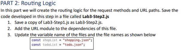 Solved Handling POST: 1. Save a copy of Lab3-Step2.js as | Chegg.com