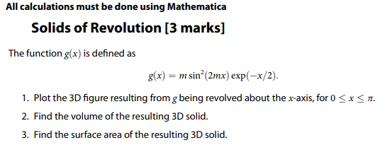 Solved All calculations must be done using Mathematica | Chegg.com