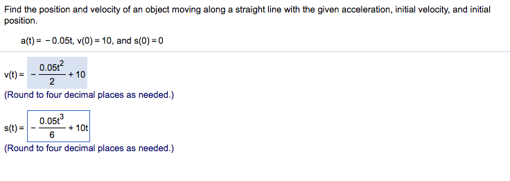 Solved Find The Position And Velocity Of An Object Moving