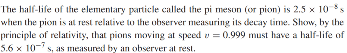 Solved The half-life of the elementary particle called the | Chegg.com