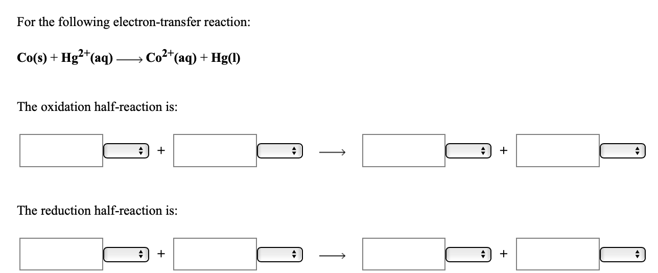 Solved For the following electron-transfer reaction: | Chegg.com