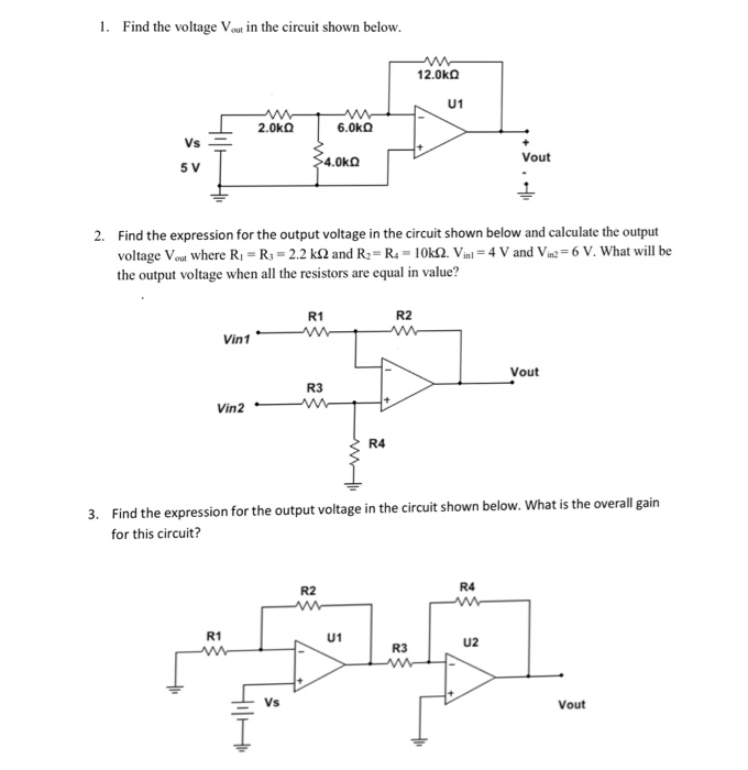 Solved . Find the voltage Vout in the circuit shown below | Chegg.com