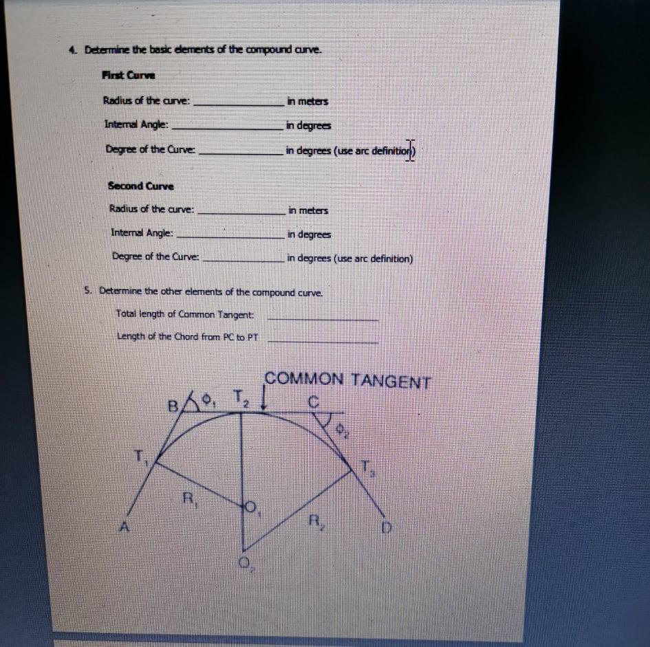 Solved Field Work 10 - Compound Reverse and Vertical Curve - | Chegg.com