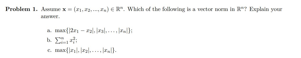 Solved m 1. Assume x=(x1,x2,…,xn)∈Rn. Which of the following | Chegg.com