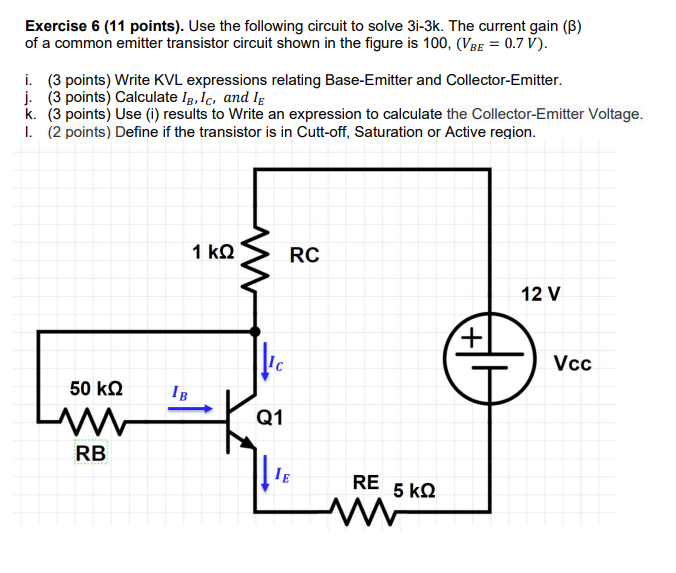 Solved Exercise 6 (11 ﻿points). ﻿Use the following circuit | Chegg.com