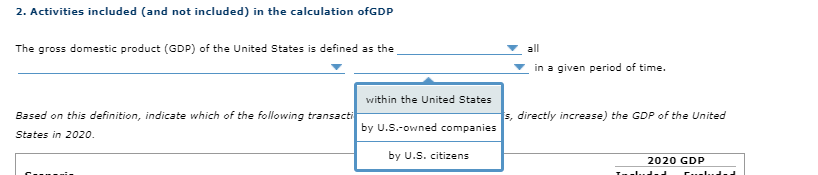 Solved 2. Activities included (and not included) in the | Chegg.com