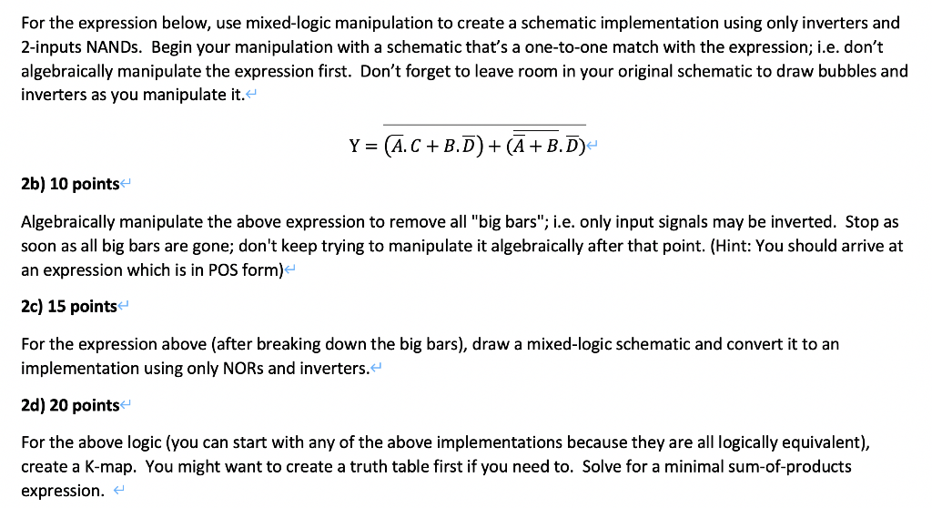 Solved For the expression below, use mixed-logic | Chegg.com