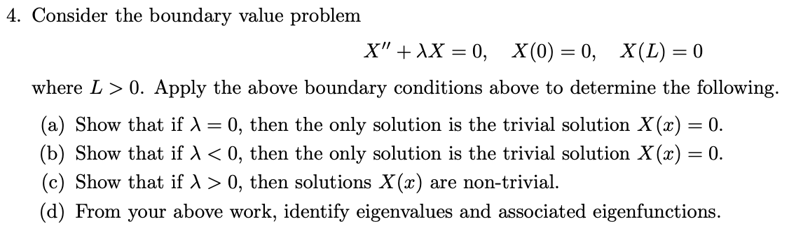 4. Consider the boundary value problem | Chegg.com